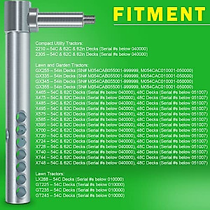 Yoursme AM131288 AM131289 Front and Rear Mower Deck Gage Wheel Arm for John Deere Mower Decks 48C 54C and 62C Diameter 1”