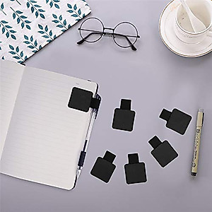 SLSON 12 Pack Notebook Pen Loop Holder Self-Adhesive Pen Holder Pencil Holders Elastic Loop Designed for Notebooks Journals Calendars (Black)