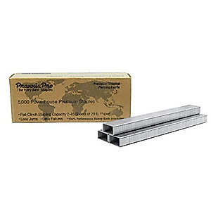 PraxxisPro Premium 26/6 Chisel Point Standard Staples Refill for All Home, School and Office Staplers - Silver (5,000 Count)