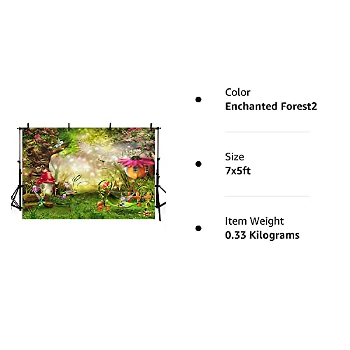 MEHOFOTO Enchanted Forest Photo Background Fairy Tale Magic Big Tree Mushroom Princess Girl Birthday Party Decorations Banner Backdrops for Photography 7x5ft