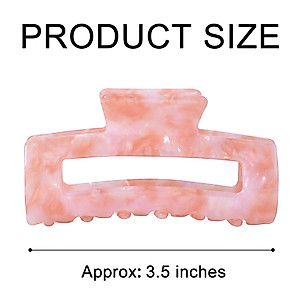 Big Claw Tortoise Banana Pink French Celluloid Leopard Print Clips for Women's & Girls' Thick and Thin Hair - 3.3 Inch, Strong Hold, 2 Color Options (2 Packs)