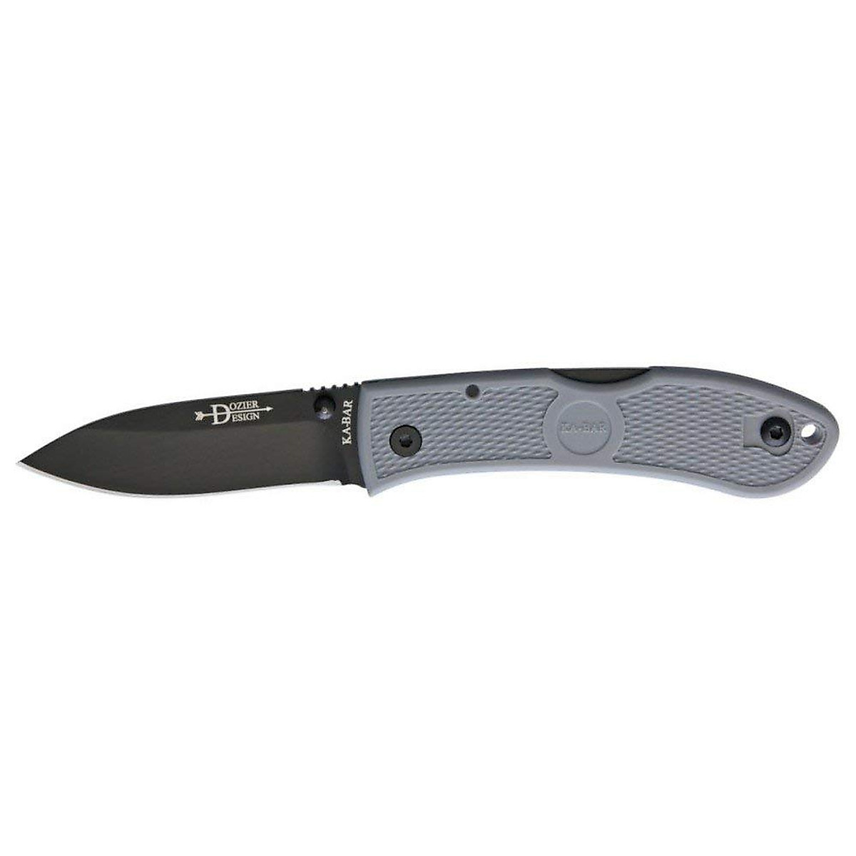 Ka-Bar 4062GY, Dozier Folding Hunter, Gray, Black Clip, Straight Edge