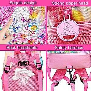 Toddler Backpack with Leash, Unicorn Safety Harness Leashes, Mini Bookbag for Children Baby Little Girls