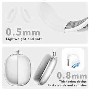Aiaabq for AirPods Max case Cover,Anti-Scratch Ear Pad Case Cover/Ear Cups Cover/Headband Cover for AirPods Max. Clear Soft TPU and Silicone,Skin Scratch Proof.