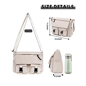 Lovvento Messenger Bag for Men, Women Briefcases Lightweight Men's Laptop Bag 15.6 inch Water Resistant Crossbody Bags Casual Satchel Shoulder College Travel Office Computer Bag (Original-white)