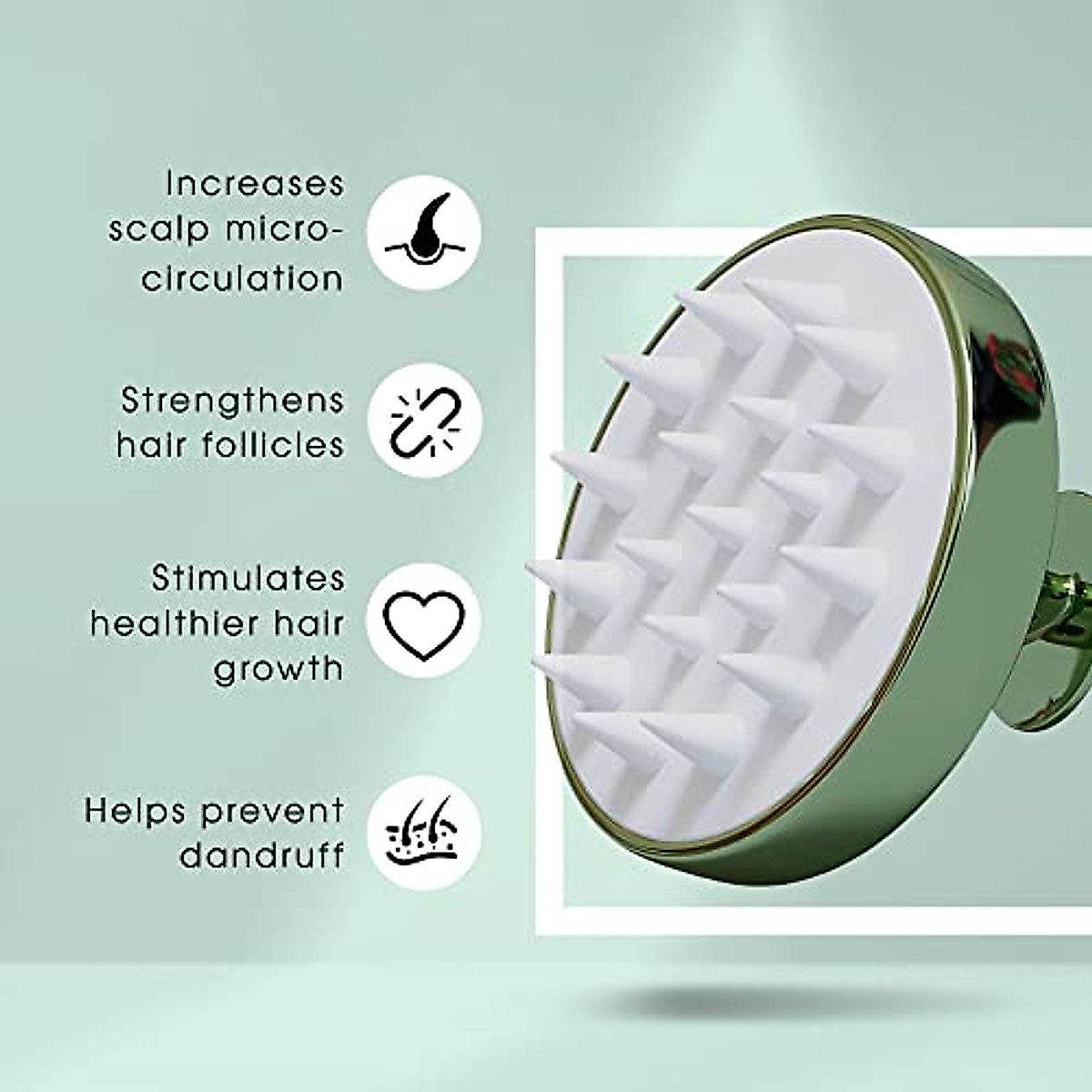 Scalp Energizer, Stimulating Scalp Massager, Deep-Reach Hair Follicle Energizer, Easy-Grip Hypoallergenic Soft Silicon Head Massager for Healthy,Strong Hair, 6x6 cm - Kera Health