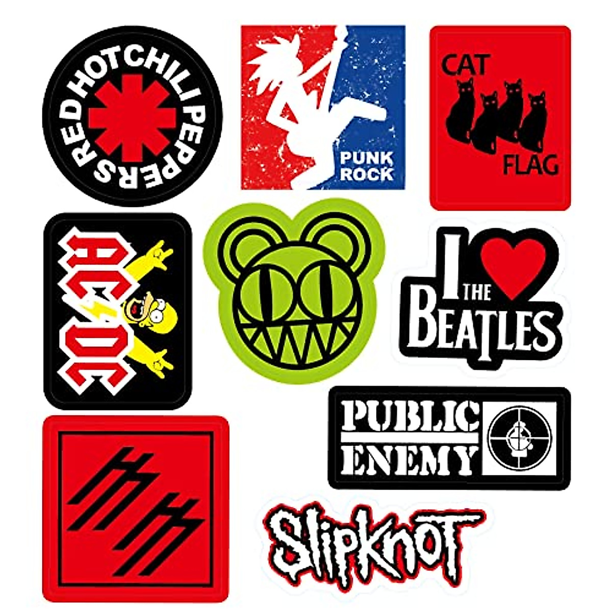 Csimyun Rock Sricker Book 102Pcs Cool Stickers Waterproof & Sun-Protection Rock Punk Band Graffiti Hand Account Stickers Trolley Case Removable Car Stickers
