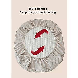 LFSPHQEC Quilted Fitted Mattress Protector 11"" Deep Mattress Pad Elastic Fitted Mattress Cover Mattress Topper for Twin Small Double Full Queen Super King Bed(Green,90x200+28cm)