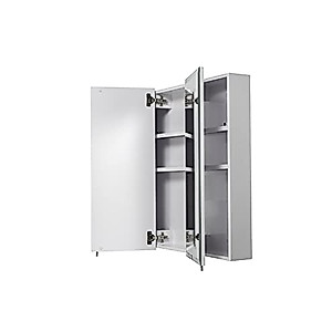 Croydex Texoma Tri-View, Surface Mount Medicine Cabinet, 36W x 30H, White Steel