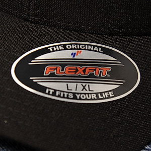 HOOEY Men's Ash Flexfit Fitted Hat (Small/Medium, Black)