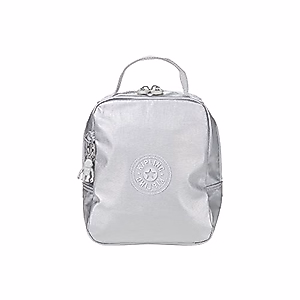Kipling womens Lyla insulated lunch bag, Bright Silver, Small US