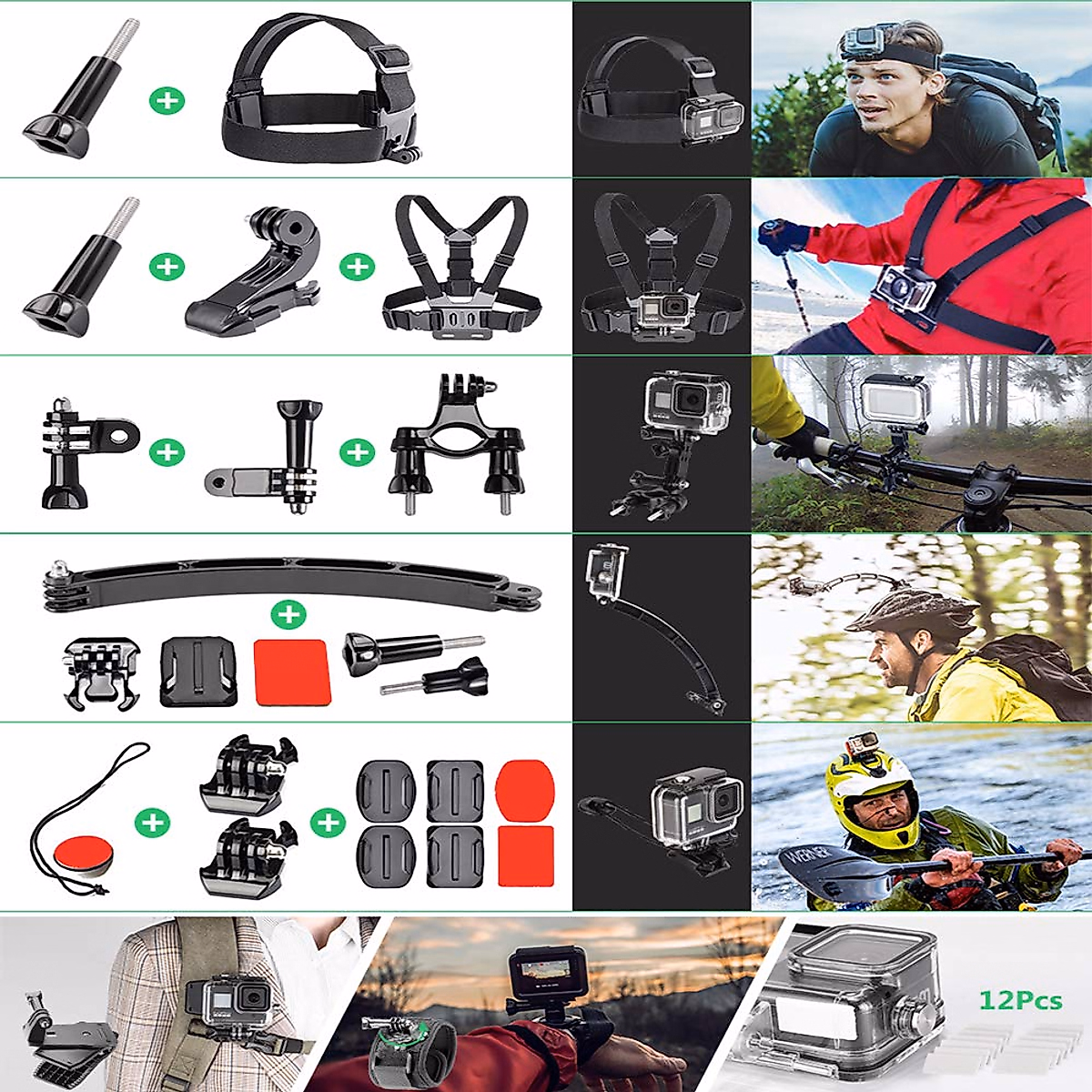 GoPro HERO9 (Hero 9) Action Camera (Black) with Deluxe Accessory Bundle – Includes: SanDisk Ultra 64GB microSD Memory Card, Carrying Case, Chest Mount, Head Mount, Floating Grip & Much More