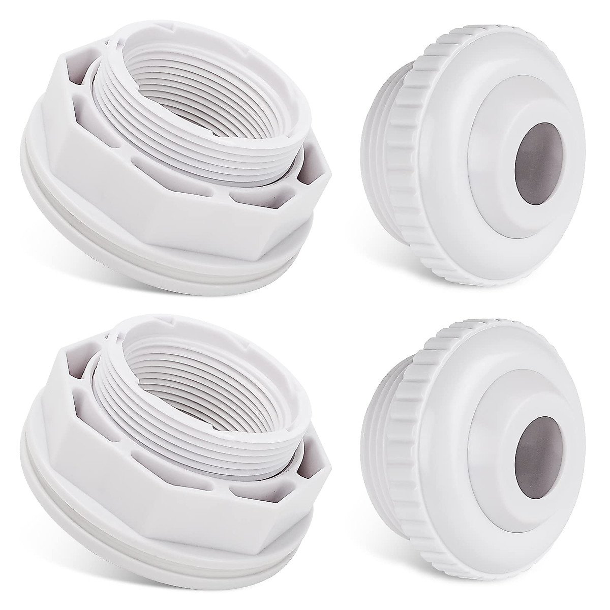 SP1023 1-1/2-Inch FIP Inlet Return Fitting with Locknut and Gasket Exact Replacement for Hayward with 3/4" Directional Flow Eyeball Inlet Jet- Fit in-Ground and Above Ground Swimming Pools（2Pack）