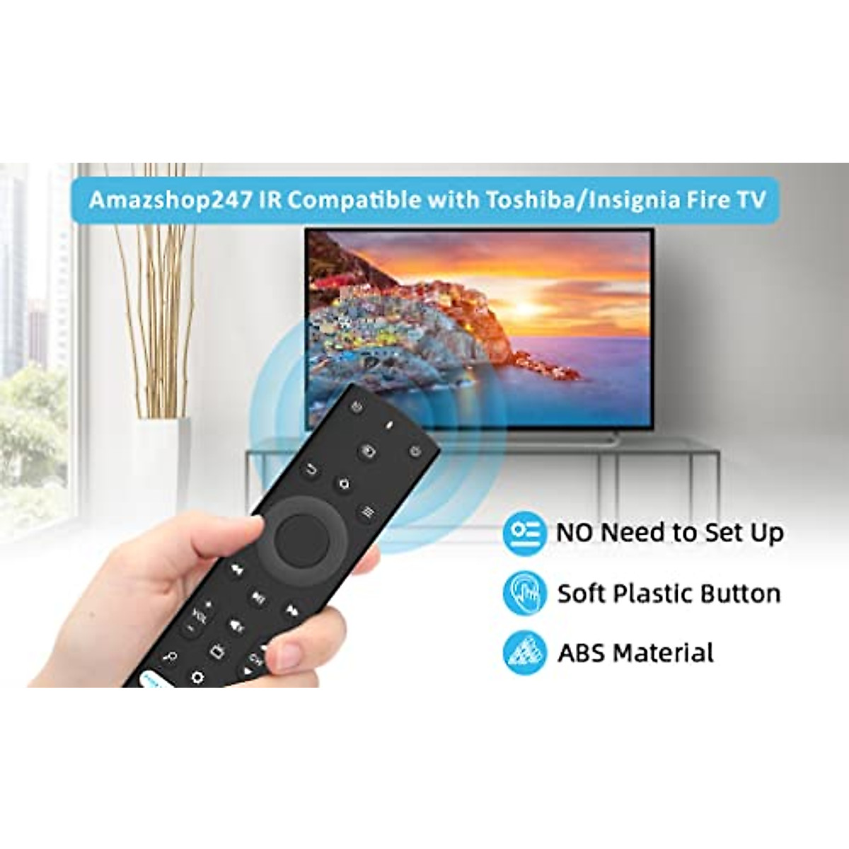 Replacement Remote for All Insignia Fire TVs and Toshiba Fire Edition/AMZ Omni Fire TV/AMZ 4-Series Fire TVs with Netflix, Prime Video, ImdbTV, Hulu and More