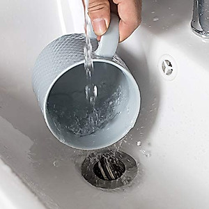 Hasense Stackable Porcelain Coffee Mugs Set of 4 with Metal Stand, 15 Ounce Embossed Cappuccino Cups for Specialty Coffee Drinks and Tea, Multi Color