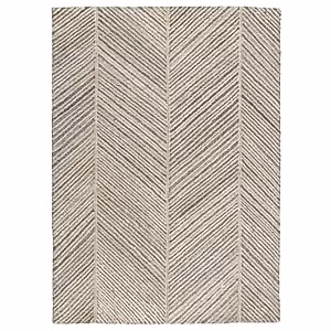 Signature Design by Ashley Leaford Hand Tufted Chevron 7'8" x 10' Area Rug, 6mm Pile, Taupe