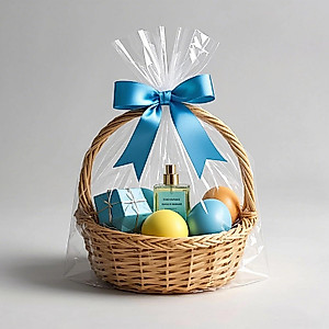 Morepack Cellophane Bags,16x24 Inch 20 PCS Cellophane/Cello Wrap for Gift Baskets, Clear Basket Bags