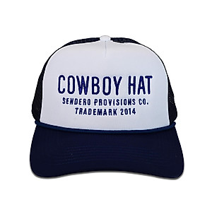 Sendero Provisions Co. Cowboy Hat Embroidered Logo Snapback Trucker Cap One Size (Blue/White)