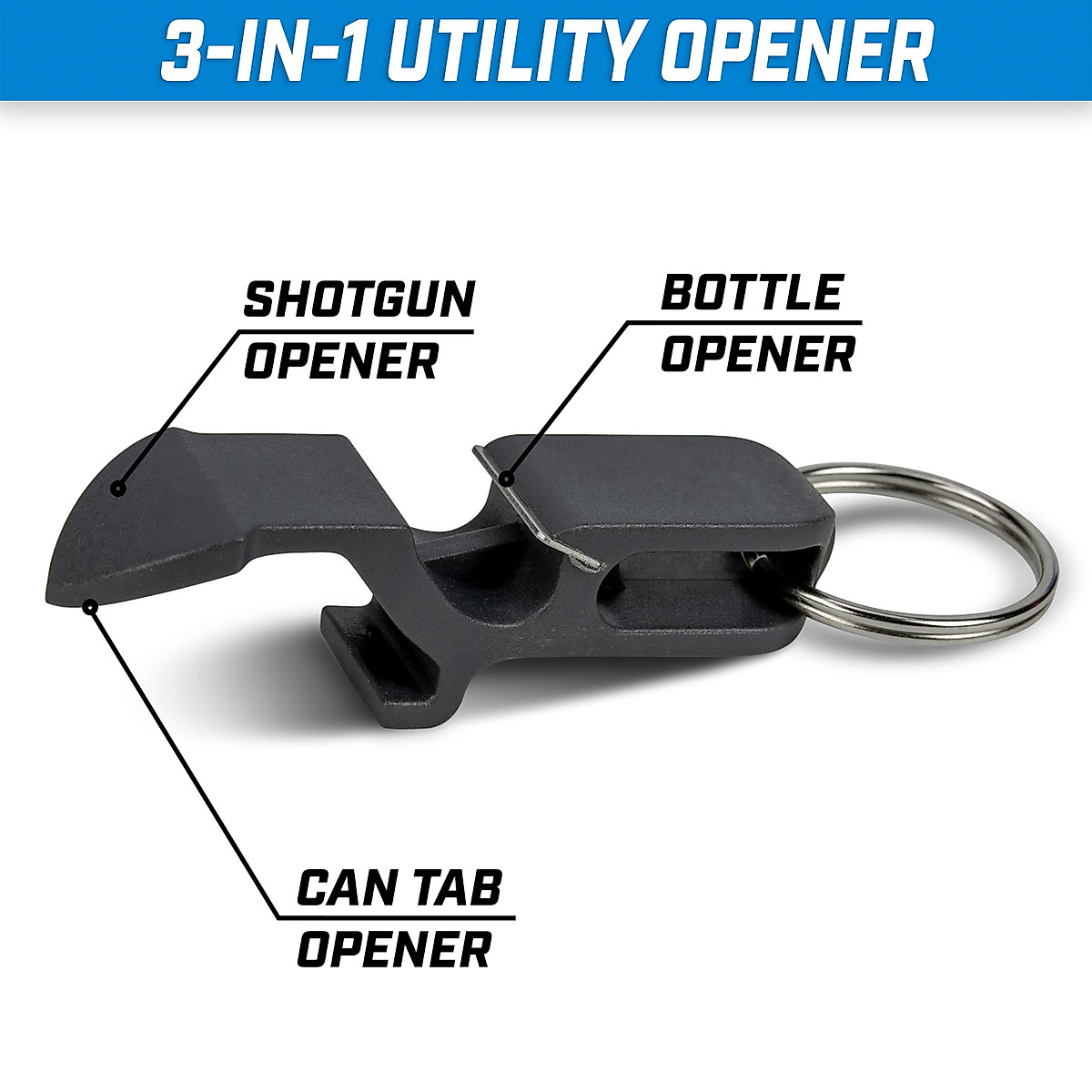 GoPong Ultimate Beer Shotgun Opener - Keychain Tool 10 Pack - Great for Party Favors, Tailgating and More - Choose Your Color
