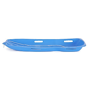 Slippery Racer Downhill Xtreme Flexible Adults and Kids Plastic Toboggan Snow Sled for Up to 2 Riders with Pull Rope, (2 Pack) (Blue/Blue)