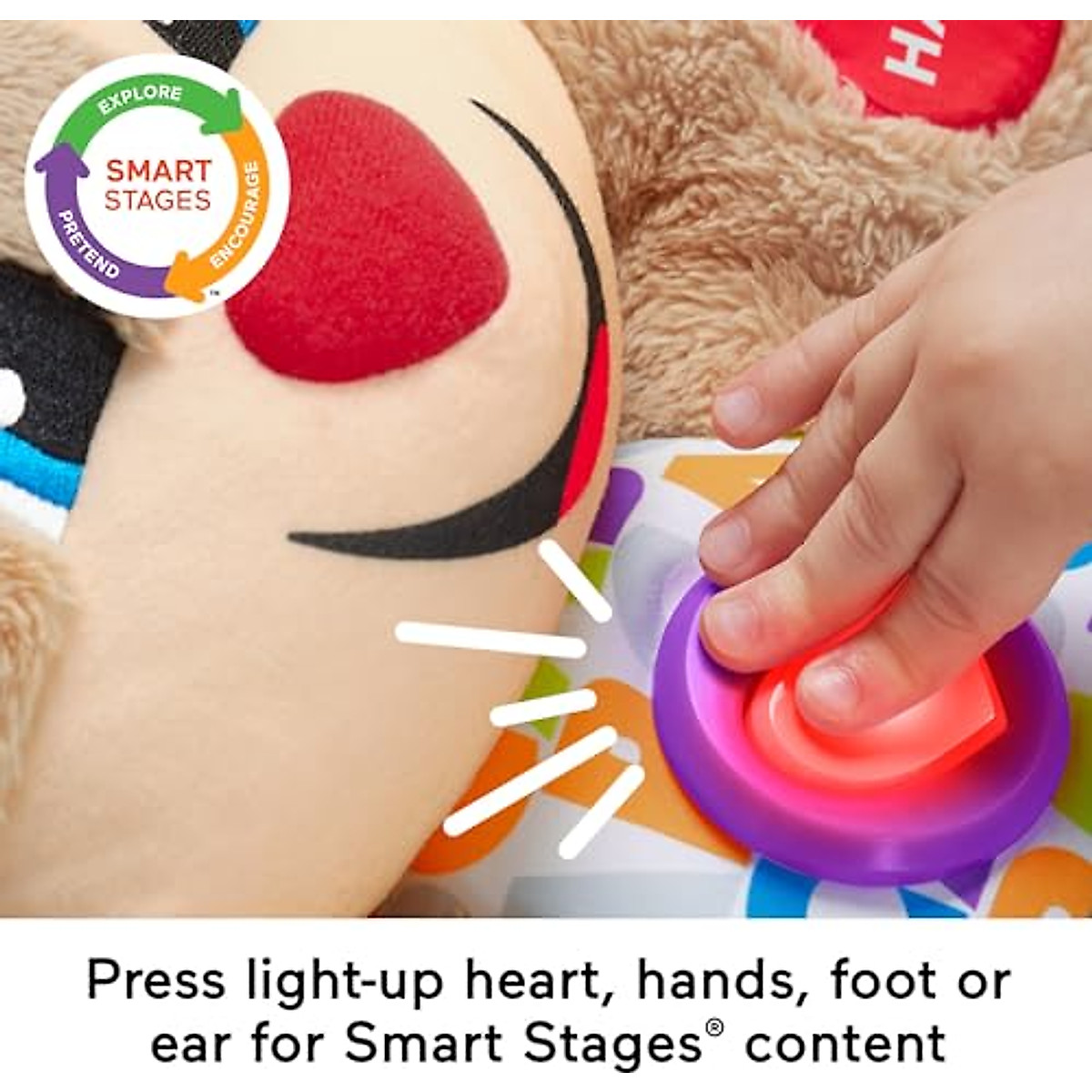 Fisher-Price Baby & Toddler Toy Laugh & Learn Smart Stages Puppy Musical Plush with Lights & Phrases for Infants Ages 6+ Months