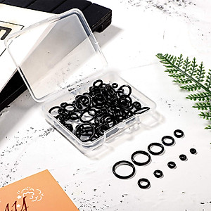 100 Pieces Black O-Rings Silicone O Rings Replacement for Ears Piercing Gauges Kit 00G 0G 2G 4G 6G 8G 10G 12G 14G 12 mm