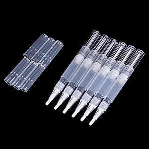 Islmlisa E-lishine 3 ml Transparent Twist Pens Empty Nail Oil Pen with Brush Tip,Lip Gloss Container Applicators Growth Liquid Tube,Set of 5