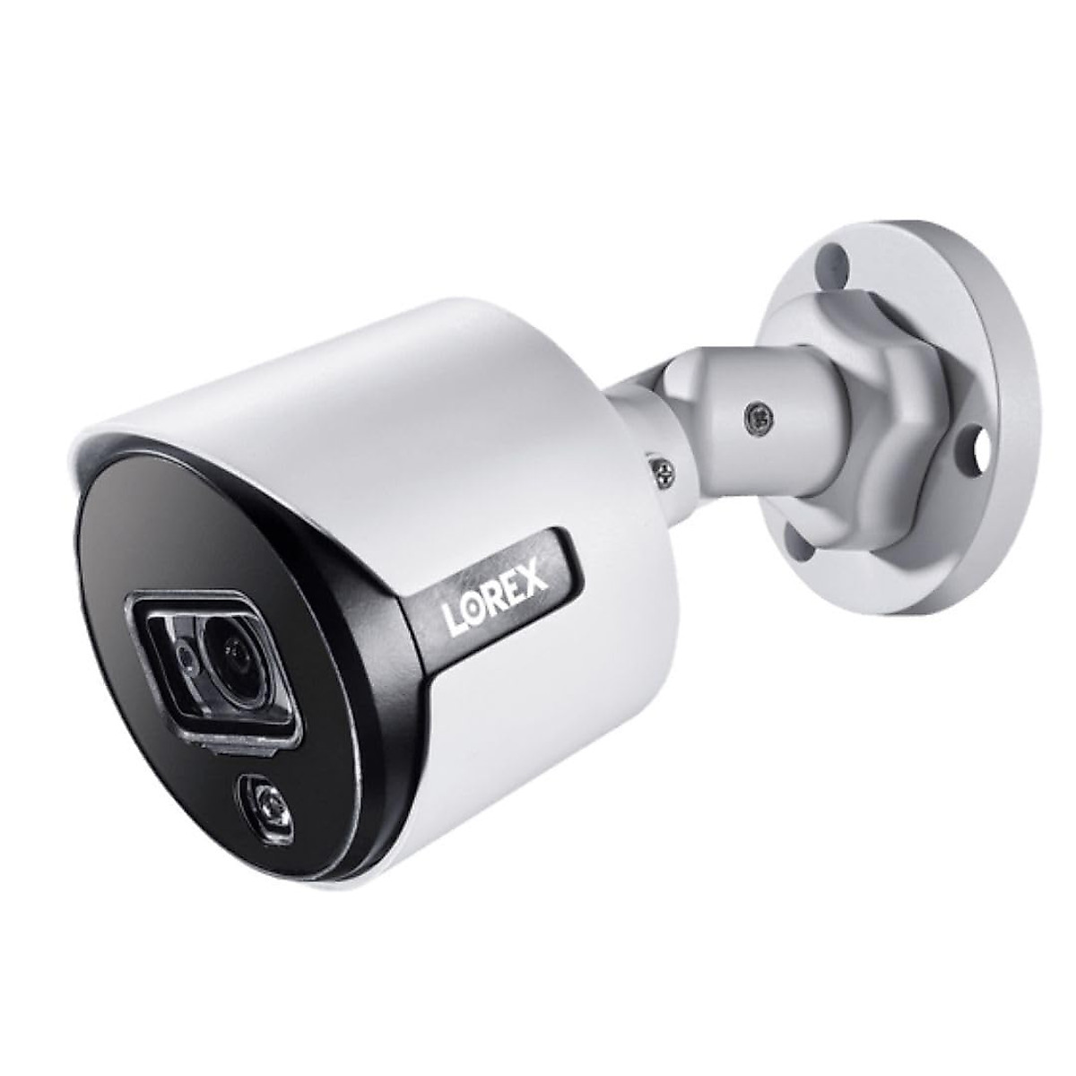 Lorex C881DA 4K Ultra HD Analog Active Deterrence Security Bullet Camera with Color Night Vision, 2.8mm, 135ft IR NV, IP67, White, (Only Camera) (Renewed)