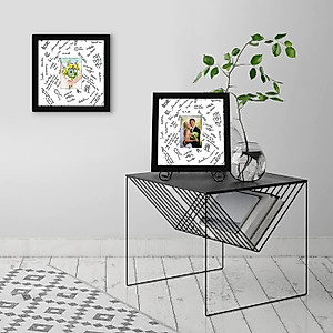 Americanflat 14x14 Wedding Signature Frame with Shatter-Resistant Glass - Set of 2 - Use as 5x7 Frame with Mat or 14x14 Without Mat - Signature Collection - Autograph Frame for Wall Display - Black