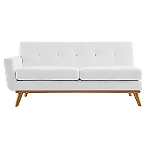 Modway Engage Upholstered Fabric Left-Arm Loveseat, White