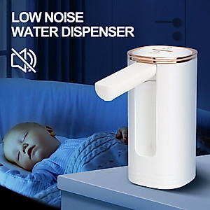 Ytqyphu Water Dispenser for 5 Gallon Bottle,Foldable Portable Water Bottle Pump，USB Charging Electric Drinking Water Pump，for Camping Essentials, Water Table Pump，Kitchen, Office, Picnic