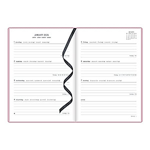 Letts of London Inspire Weekly/Monthly Planner, 12 Months, January to December, 2024, A5 Size, 8.25" x 5.875", Multilingual, Pink (C082021-24)