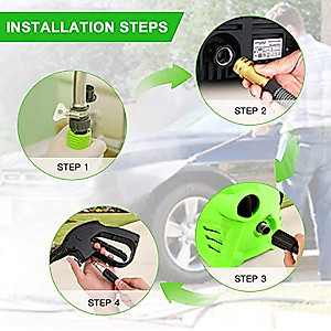 WHOLESUN WS 3000 Electric Pressure Washer 1600W Power Washer with Hose Reel and Brush Green