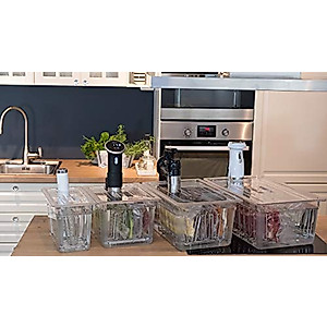 LIPAVI Sous Vide Container Model C5 – 1.75 Gallon, 12.7 X 7 Inch, Height 8 Inch. Strong, Clear Polycarbonate. NOT INCLUDED: Matching L5 rack and lids for virtually any Sous Vide machine.