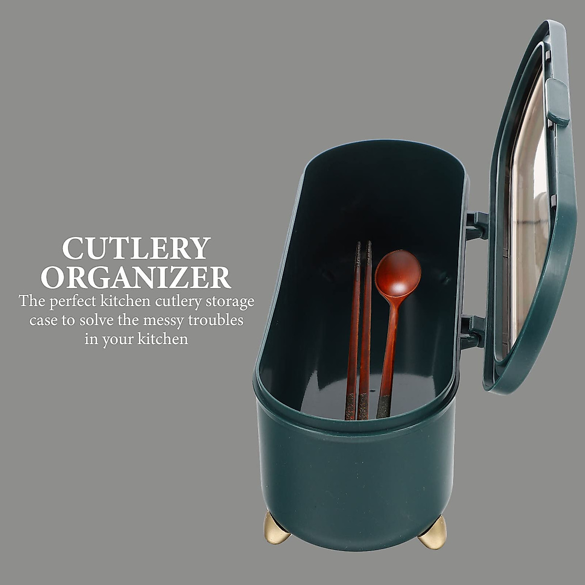 Luxshiny Box Cutlery Storage Box Countertop Utensil Holders Portable Flatware Case Drawer Cutlery Organizer Flatware & Utensil Case Plastic Organizer Visible Case Household Products Seal Pp