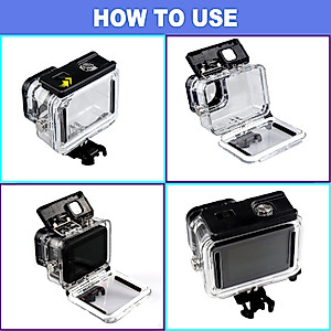 SRUIM Waterproof Housing Case for GoPro Hero11 10 9 Max Lens Mod, Underwater Diving Protective Shell 40M with Bracket Accessories