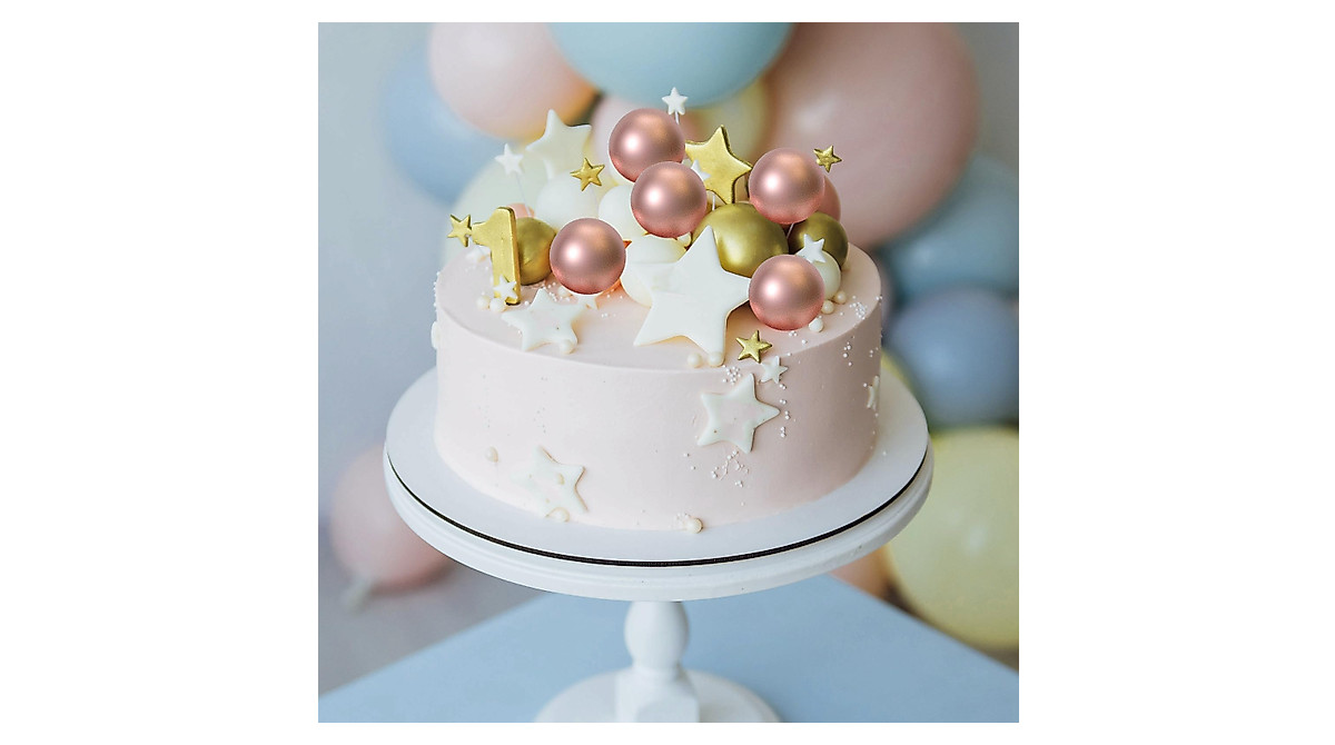 ASTARON Rose Gold Cake Topper Balls | 20 Mini Balloon Decorations