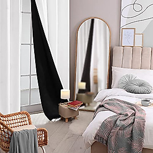 Deconovo White Blackout Curtains for Bedroom and Living Room - 100% Light Blocking Window Curtains 84 Inches Long with Black Liner, Set of 2 Panels 52W x 84L Inches, Pure White