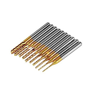 VEVOR 40pcs End Mills CNC Router Bits, 1/8" Shank, CNC Cutter Milling Carving Bit Set, Including 2-Flute Flat Nose & Ball Nose End Mill, Nano Blue Coat & Titanium Coat CNC Bits, for Milling Machine