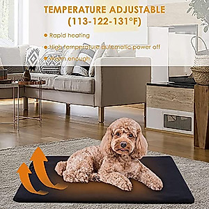 Pet Heating Pad for Dog Heating Pad for Cat Electric Mat Heated Pet Bed Mat Pet Heating Pad with Timer and Soft Washable Cover (X-Large:32" x 20")