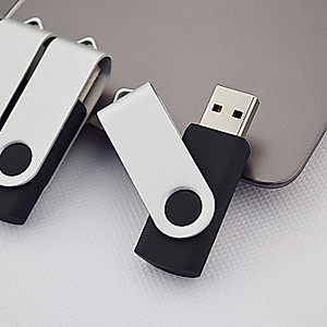 USB Bulk Flash Drives 128MB 100 Pack TOPESEL USB 2.0 Flash Drives Bulk Thumb Drive Pack Memory Stick Swivel Pen Drives (Black)