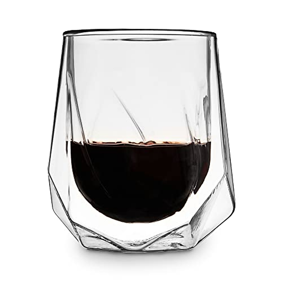 Viski Alchemi Aerating Wine Tasting Tumbler, Double Walled Specialty Clear Glass, Dishwasher Safe, 8 Oz, Set of 1