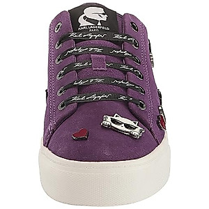 Karl Lagerfeld Paris Cate Shoes – Sneakers for Women with Iconic KLP Pins, Violet, 8