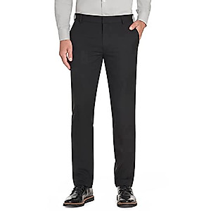 Van Heusen Men's Traveler Slim Fit Pant, Black, 29W X 32L