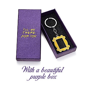 HomeWelt Frame Yellow Peephole Handmade Door Frame As Seen on Monica's Door Keychain, Great Present for Friends Fan! (Metal), Purple, Medium