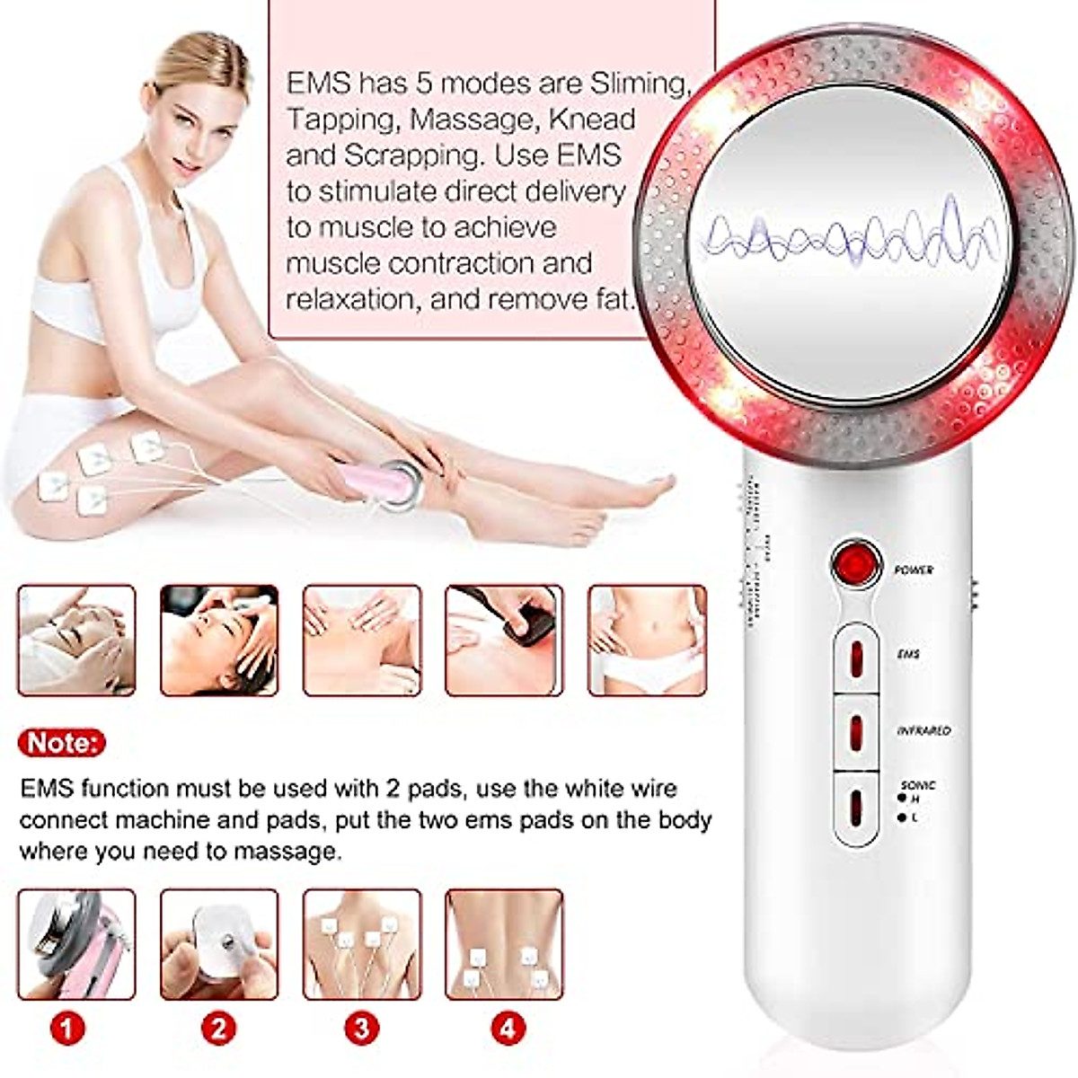 Body Sculpting Machine, Handheld Body Beauty Device for Face, Arm, Waist, Belly, Leg, Hip