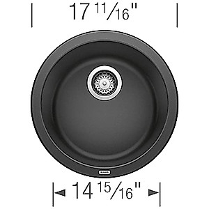 BLANCO, Anthracite 511632 RONDO SILGRANIT Drop-In or Undermount Round Bar Sink
