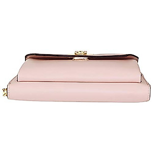 B BRENTANO Vegan Envelope Clutch Wallet Crossbody Purse with Chain Strap (Blush)