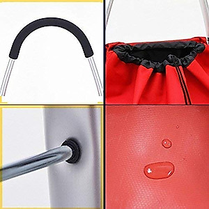 Shopping Trolley on Wheels Multi Function Shopping Cart 50L Light Trolley Aluminum Alloy Collapsible Small Travel Out Pull Rod Cart Foldaway for Easy Storage Storage Hand Trucks,Silver ,S