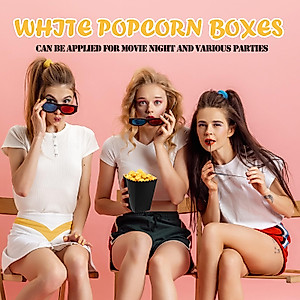 Zopeal Mini Popcorn Boxes and Clear Treat Bag Set, Bulk Popcorn Bags Open Top Paper Popcorn Containers with Treat Bags Popcorn Candy Boxes for Movie, Party, 3 x 4 Inch(Black, 200 Pcs)